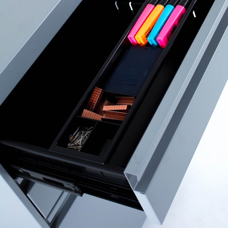 Cajonera con ruedas EKO de metal, 3 cajones - Valemob